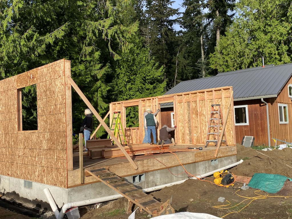 First walls are up! – Whidbey Home-Raising!